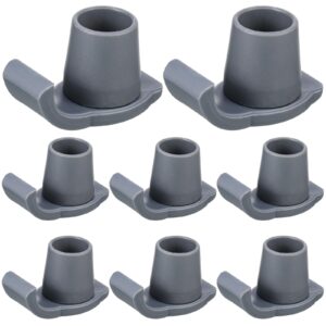 beeveer 8 pcs walker ski glides heavy duty coaster skis plastic drive walker parts walker accessories fit walker feet glides for 1 1/8 inch tubes seniors folding walkers (gray)