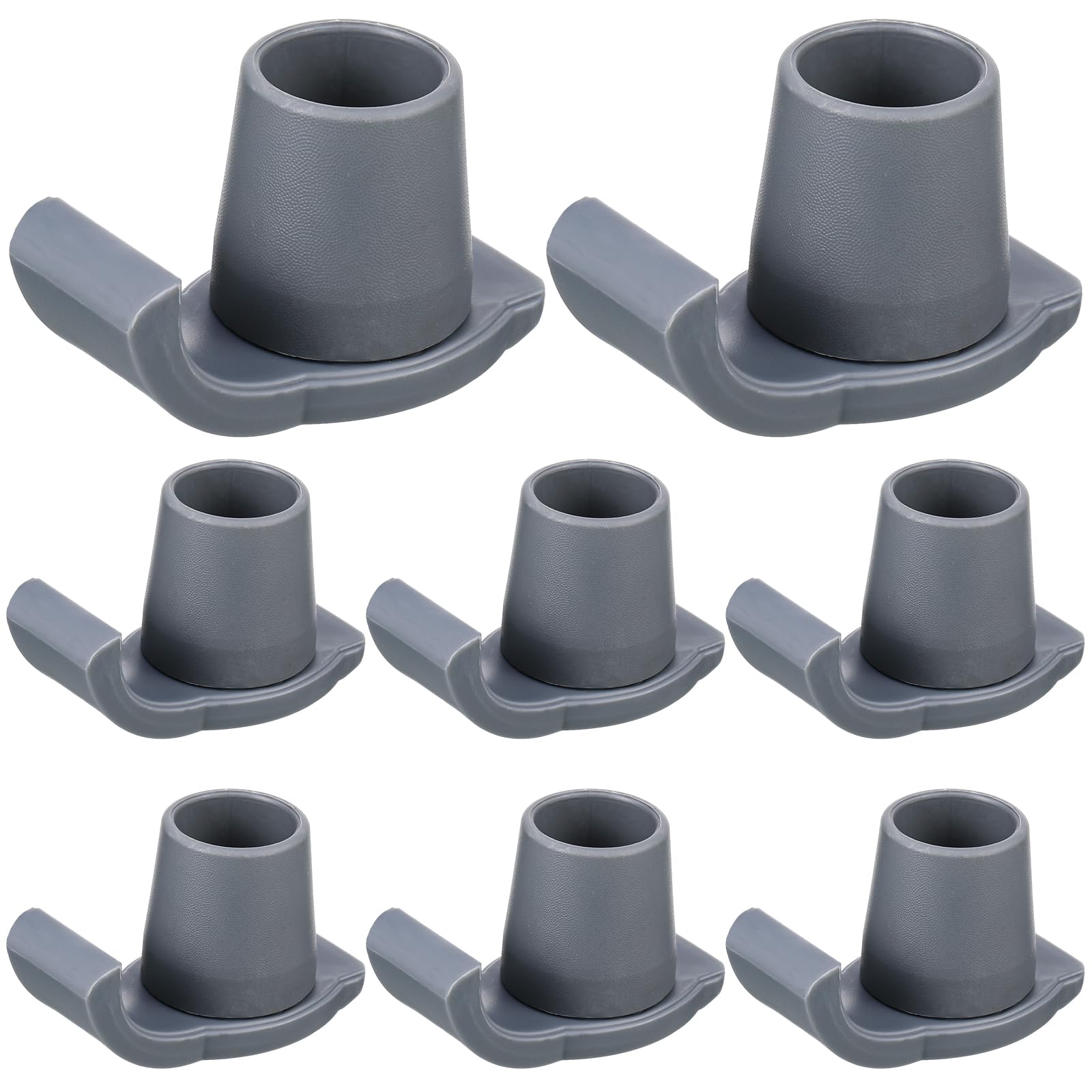 Beeveer 8 Pcs Walker Ski Glides Heavy Duty Coaster Skis Plastic Drive Walker Parts Walker Accessories Fit Walker Feet Glides for 1 1/8 Inch Tubes Seniors Folding Walkers (Gray)