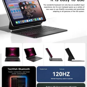 Magic Keyboard Case Compatible with iPad Air 11-inch (M2) 2024, iPad Pro 11(4th/3rd/2nd/1st) Gen 2022, iPad 10.9-inch Air 4/5th Generation with Battery Display, Magnetic Smart Keyboard Folio Black