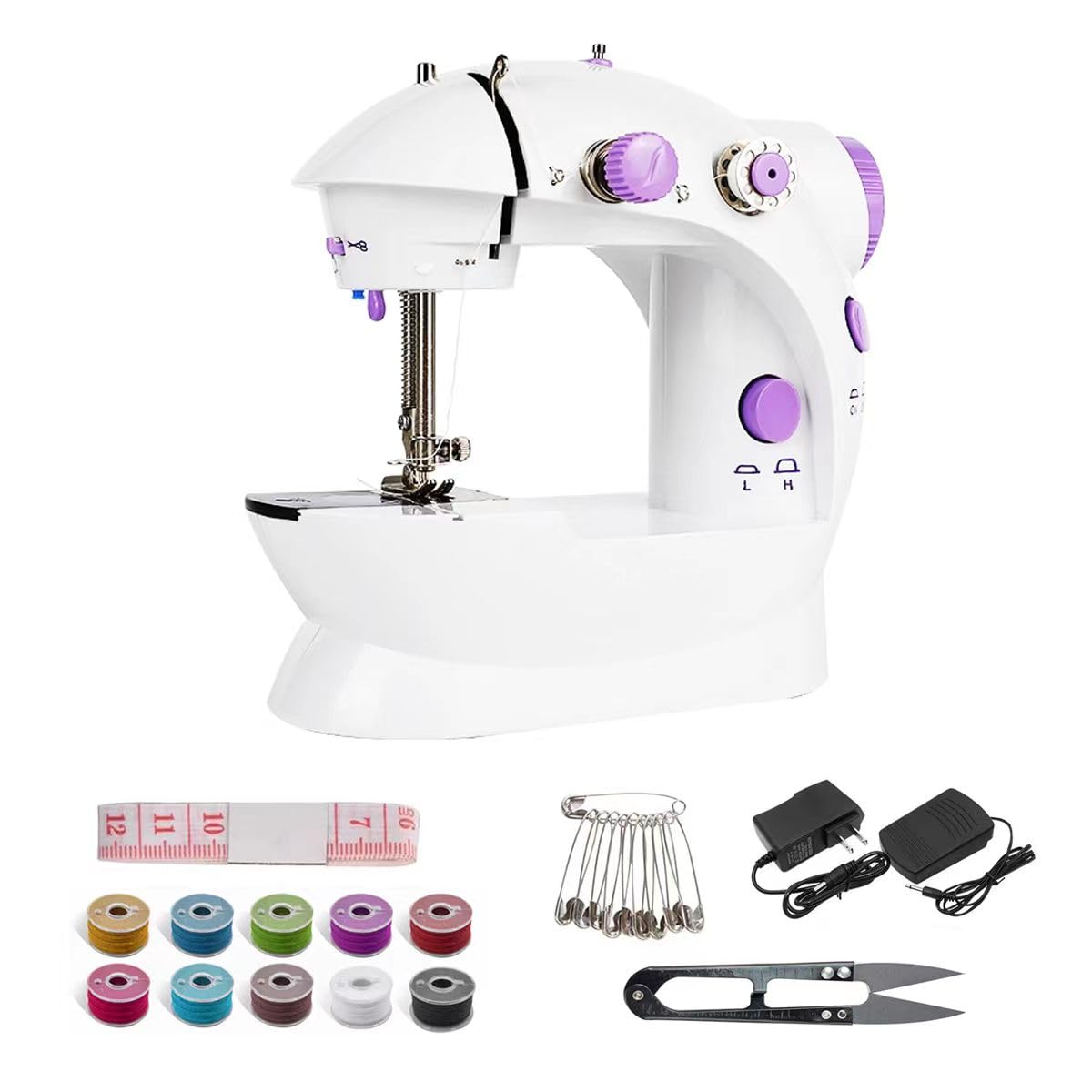 Mini Sewing Machine, Portable Sewing Machine for Beginners Adult, Electric Crafting Speed Crafting Mending Machine Electric Overlock Sewing Machines for Sewing of Silks, Denim, Wool, Leather