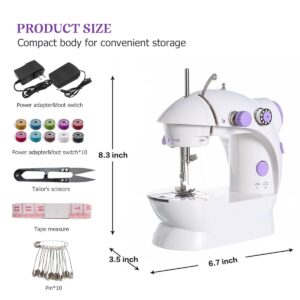 Mini Sewing Machine, Portable Sewing Machine for Beginners Adult, Electric Crafting Speed Crafting Mending Machine Electric Overlock Sewing Machines for Sewing of Silks, Denim, Wool, Leather