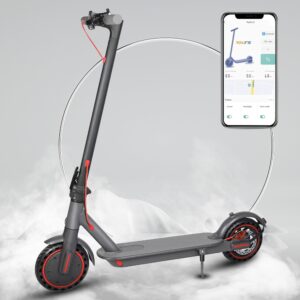 evdekoru adult electric scooter - 350w motor foldable kick scooter up to 19mph & 19-21miles range sport scooter, 8.5" vacuum tires disc braking fast electric scooter for adult teens commuter with app