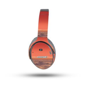 mightyskins skin compatible with bose quietcomfort 35 ii headphones - red horizon | protective, durable, and unique vinyl decal wrap cover | easy to apply, remove, and change styles