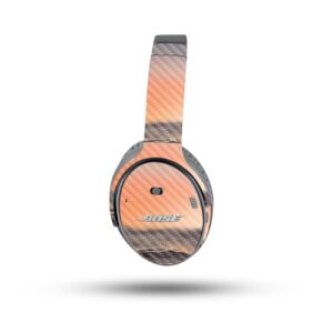 mightyskins carbon fiber skin compatible with bose quietcomfort 35 ii headphones - sunset sea | protective, durable textured carbon fiber finish | easy to apply