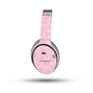 mightyskins carbon fiber skin compatible with bose quietcomfort 35 ii headphones - pink giraffe | protective, durable textured carbon fiber finish | easy to apply