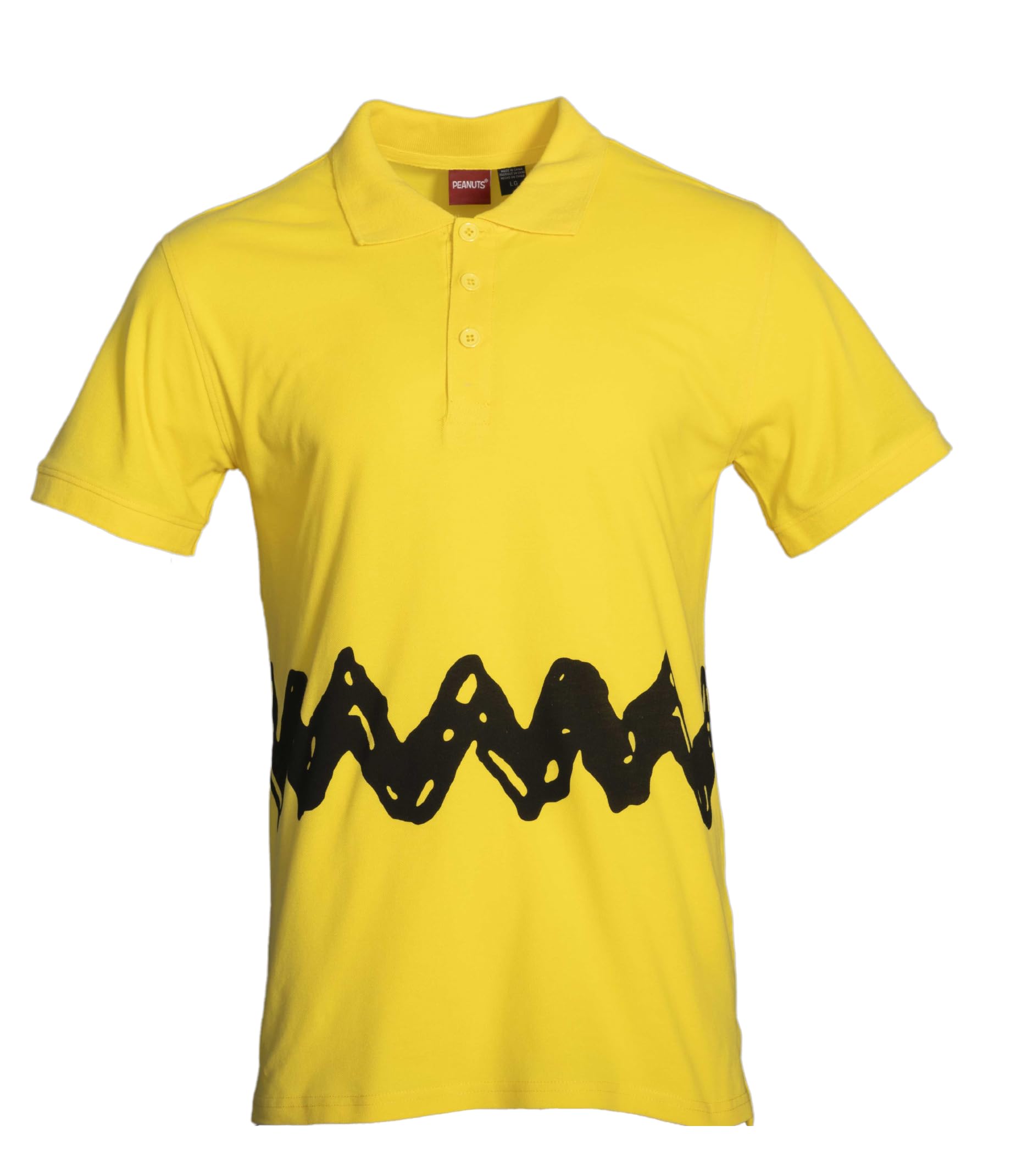 Mad Engine Peanuts Charlie Brown Zig Zag Yellow Shirt Halloween Costume Cosplay