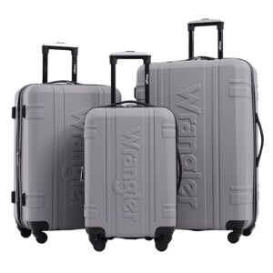 wrangler astral travel luggage, sharkskin, 3 piece set