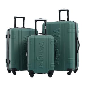 wrangler astral travel luggage, sage brush, 3 piece set