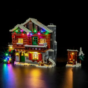 briksmax led lighting kit for lego-10325 alpine lodge - compatible with lego icons christmas village building set- not include lego set