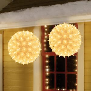 6” christmas starlight sphere outdoor clear lighted ball hanging lights 100 replaceable bulbs for xmas indoor party wedding home commercial decorations, stackable plug