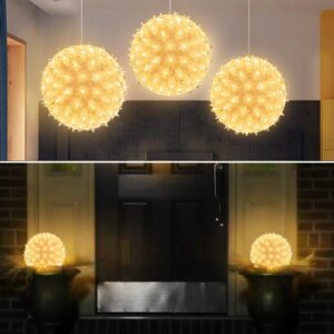 6” Christmas Starlight Sphere Outdoor Clear Lighted Ball Hanging Lights 100 Replaceable Bulbs for Xmas Indoor Party Wedding Home Commercial Decorations, Stackable Plug