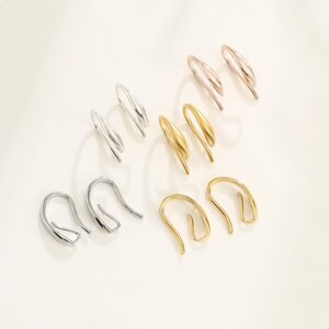 2 Pairs 925 Sterling Silver Earring Hooks Fish Ear Wires Hooks Smooth Dangle Earrings Component for DIY Jewelry Making Craft for Women(Platina Color)