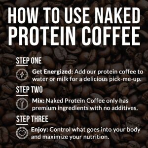 NAKED Vanilla Latte Protein Coffee - Premium Instant Coffee - Protein Shake, Iced Coffee, Protein Drinks, Delicious Keto Friendly and Gluten Free, 17 Servings