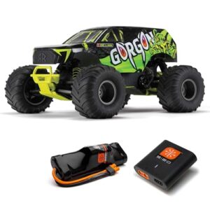 arrma rc truck gorgon 2 wheel drive mt1/10 rtr (ready-to-run with battery and charger included) smart 3300 7c s120 usb yellow ara3230st1