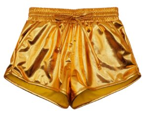 gold girls metallic shorts shiny sparkle dance hot pants shorts 6-7 years