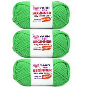 christmas green yarn for crocheting and knitting cotton crochet knitting yarn for beginners with easy-to-see stitches cotton-nylon blend easy yarn for beginners crochet kit(3x50g)