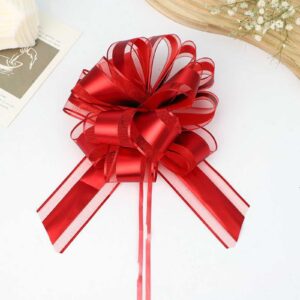 gaka 10 pieces red pull bow, large pull bows for wrapping gift or flower baskets decorations, christmas valentine's day various party gift flower decorations