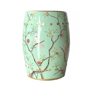 xaronf garden decoration drum stool, surface glazed ceramic retro style, easy to clean, suitable for patio courtyard