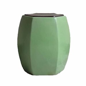 xaronf green hexagonal ceramic stools, low stools in the entrance hall, shoe-changing stools, drum stools, piers, suitable for balconies and open-air gardens.