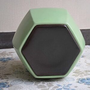 XARONF Green Hexagonal Ceramic Stools, Low Stools in The Entrance Hall, Shoe-Changing Stools, Drum Stools, Piers, Suitable for Balconies and Open-air Gardens.