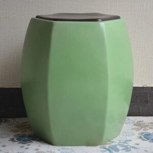 XARONF Green Hexagonal Ceramic Stools, Low Stools in The Entrance Hall, Shoe-Changing Stools, Drum Stools, Piers, Suitable for Balconies and Open-air Gardens.