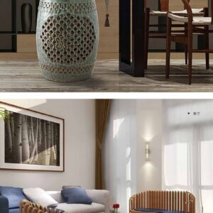 XARONF Ceramic Drum Chair, Kiln Changed Flower Glaze Liangdun Embroidered Pier, Garden Seat Pier, Retro Nostalgic Furniture, Suitable for Garden, Home Indoor & Outdoor (Color : C)