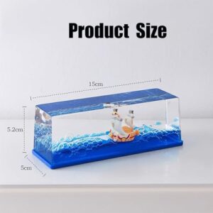 Chilifuli Cruise Ship Fluid Drift Bottle,Unsinkable Boat in a Box,Titanic Cruise Ship Model Liquid Wave Cruise Ship Decoration,Cruise Ship That No Longer Sinks Toy,for Car Display Cases and Gifts (F)