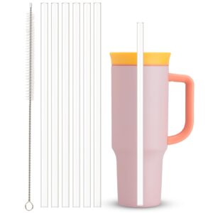 6pack replacement straws for owala 40oz tumbler, alwenid reusable clear straws with cleaning brush, compatible with owala water bottle cup mug accessories