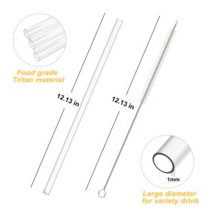 6Pack Replacement Straws for Owala 40oz Tumbler, Alwenid Reusable Clear Straws with Cleaning Brush, Compatible with Owala Water Bottle Cup Mug Accessories