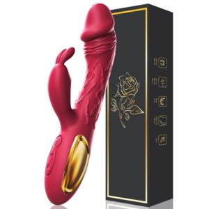 realistic vibrator sex toys,clitoral g spot female vibrators with 10 powerful vibrating modes,waterproof bullet dildo anal stimulator for adult sex toys for women couples dildos rozonii (red)