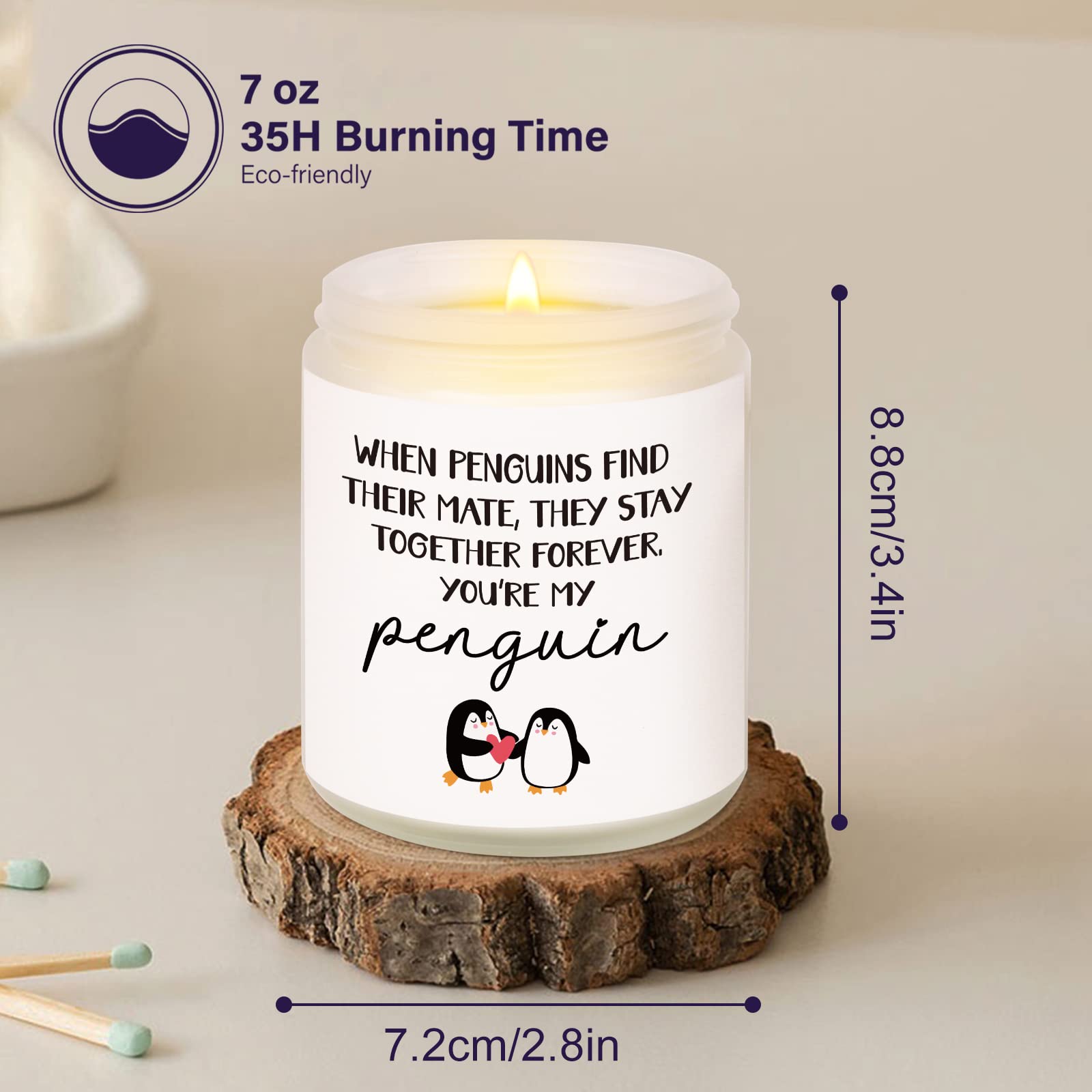 I Love You Gifts for Him Her, Anniversary Candle Gifts for Men Women, Birthday, Christmas, Valentines Gifts for Boyfriend Girlfriend Wife Husband, You're My Penguin Gifts