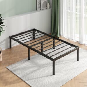 novilla twin bed frames, 14 inch metal platform bed frame twin size with storage space under bed frames, heavy duty steel slat support, no box spring needed, easy assembly