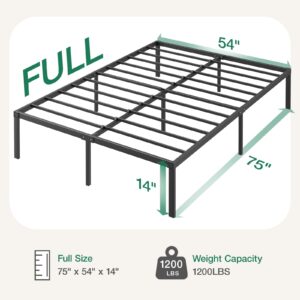 Novilla Full Size Bed Frame, 14 Inch Metal Platform Bed Frame Full Size with Storage Space Under Bed Frames, Heavy Duty Steel Slat Support, No Box Spring Needed, Easy Assembly