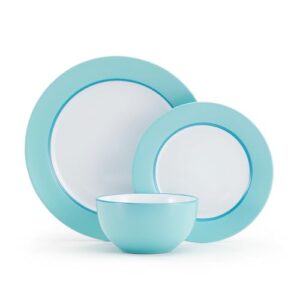 pfaltzgraff grayson teal 12 piece dinnerware set, service for 4