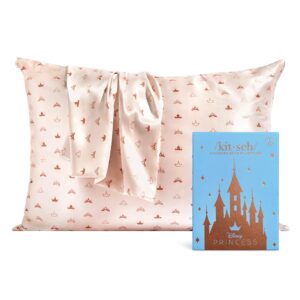 Kitsch x Disney Satin Pillowcase with Zipper for Hair & Skin, Softer Than Silk Pillow Cases Queen, Pillow Covers, Machine Washable, Wrinkle-Free, Satin Pillow Cases Standard Size 19x26 (Desert Crown)