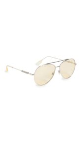 burberry classic aviator sunglasses, silver/yellow, one size