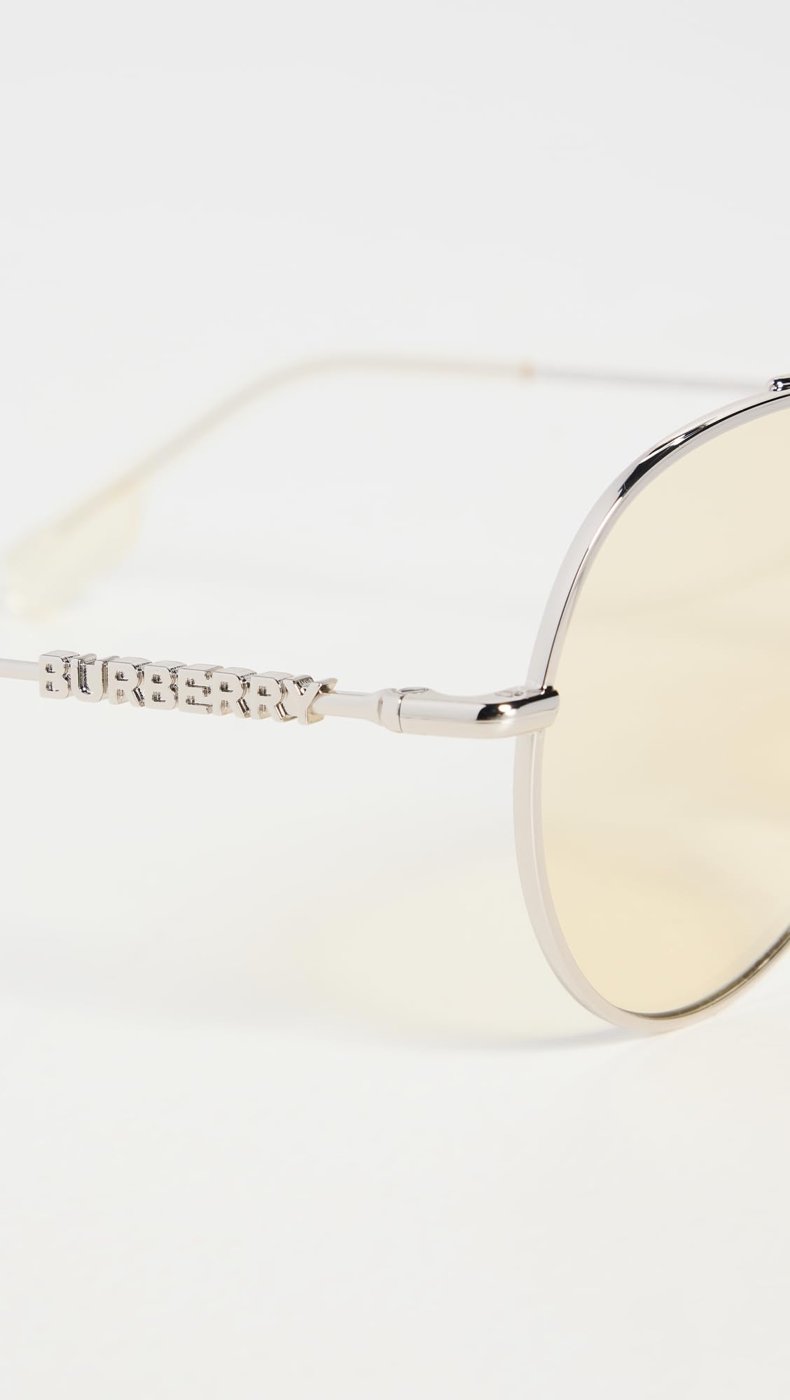 Burberry Classic Aviator Sunglasses, Silver/Yellow, One Size