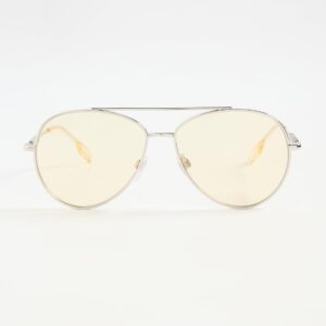 Burberry Classic Aviator Sunglasses, Silver/Yellow, One Size