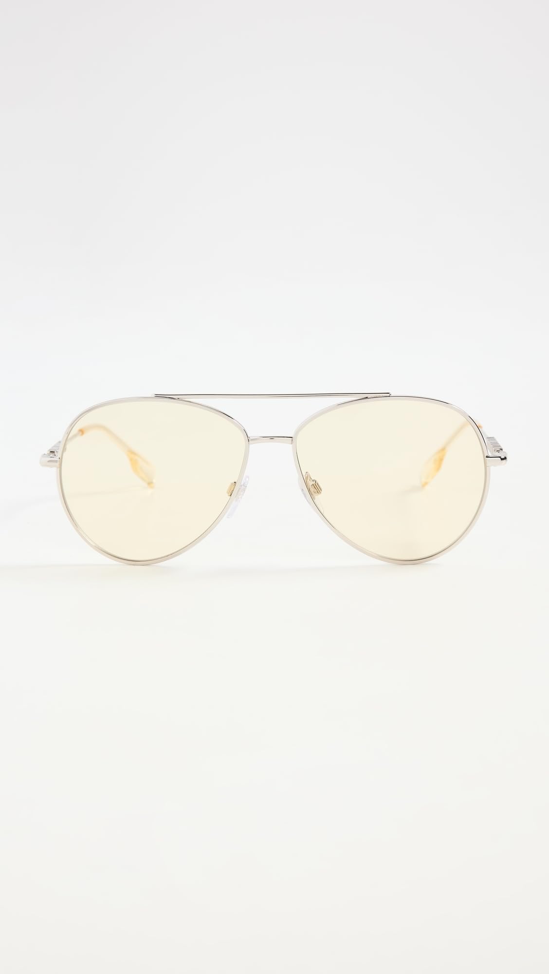 Burberry Classic Aviator Sunglasses, Silver/Yellow, One Size