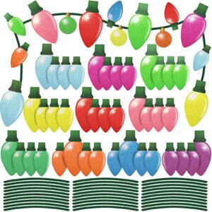 morcart 80pcs reflective christmas car magnets set - xmas decorations bulb light holiday ornaments for refrigerator garage fridge mailbox door decor diy