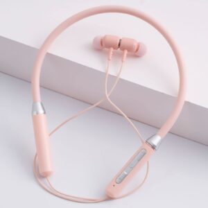 cengnian neckband bluetooth earbuds, wireless bluetooth headphones with microphone, bluetooth 5.2, 10hrs playtime, deep bass headset for phone calls, music, and sports (pink)