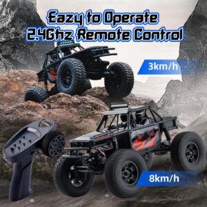 MQ & KUN FMS FCX24 1/24 Lemur RTR, 4x4 Brushed RC Buggy 8KPH+ RC Monster Baja Truck All-Terrain Off-Road RC Rock Crawler for Adults Included LED Headlight, Battery, 2.4Ghz Remote Control(Green)