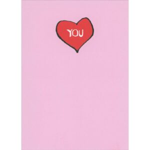 sellers publishing rsvp white lettered 'you' inside red heart on pink background humorous/funny sweetest day card