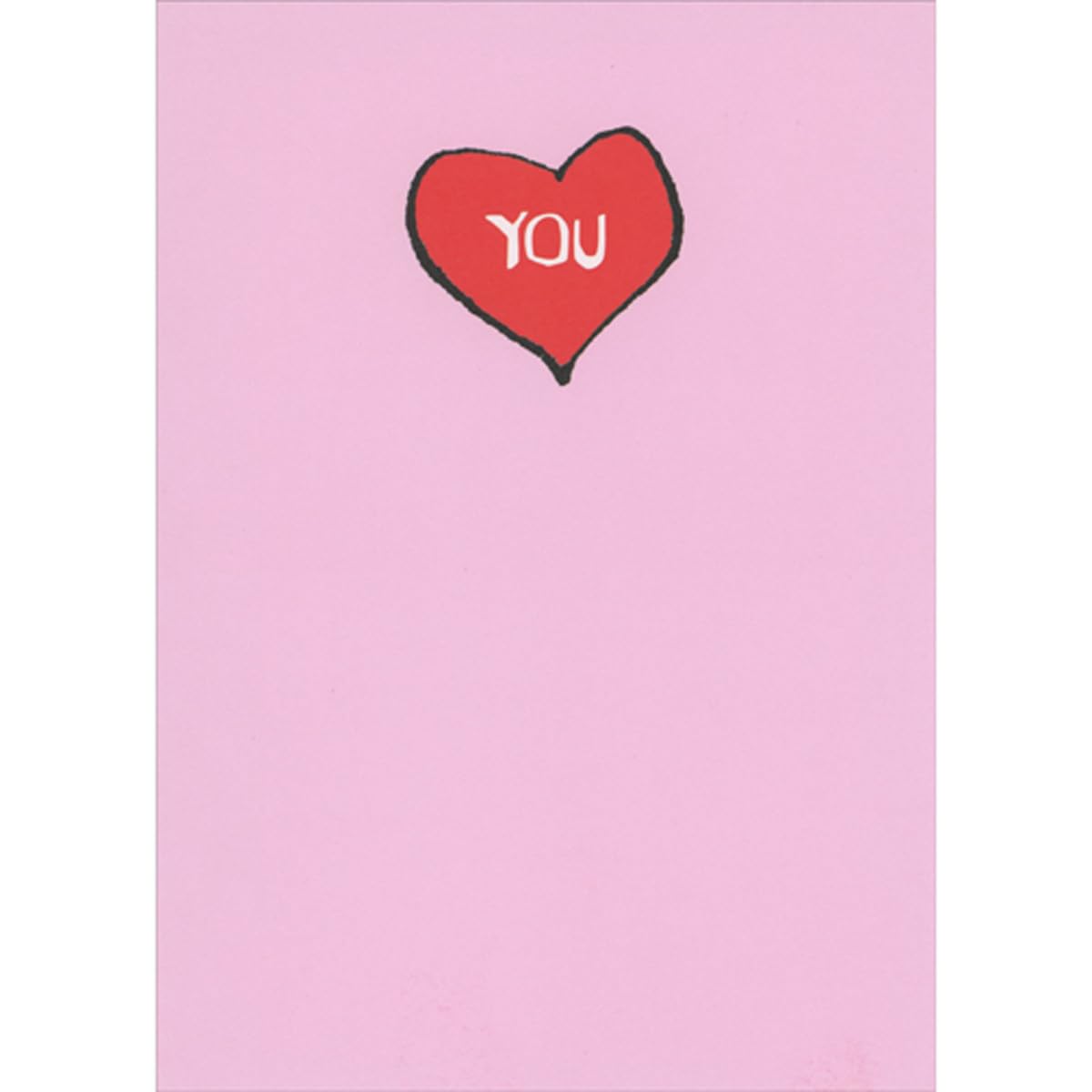 Sellers Publishing RSVP White Lettered 'You' Inside Red Heart on Pink Background Humorous/Funny Sweetest Day Card