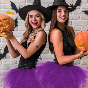 Tutus for Women Adult Tutu Tulle Skirts Costumes for Women 5 Layered Womens Purple Tutu Skirts for Girls Teens Halloween Ballet Minion Sexy Witch Purge Mario Mike Wazowski Sully Cookie Monster Crayon