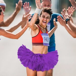 Tutus for Women Adult Tutu Tulle Skirts Costumes for Women 5 Layered Womens Purple Tutu Skirts for Girls Teens Halloween Ballet Minion Sexy Witch Purge Mario Mike Wazowski Sully Cookie Monster Crayon