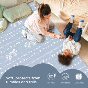 ieBabay Baby Foam Play Mat - 67.2" x 48" Puzzle Floor Mat - Baby Crawling Mat with Interlocking Tiles, Soft Foam Play Mat Floor Tiles for Playroom Nursery Or Home Decor (5.6 x 4 ft, Boho Rainbow)