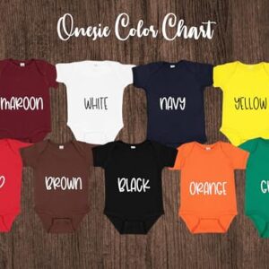 Lolly's Little Turkey Color Infant Bodysuit, Fall Baby Shower Newborn Gift, Pregnancy Reveal Onesie Present, Thanksgiving, Unisex (6M, Short Sleeve, Yellow)