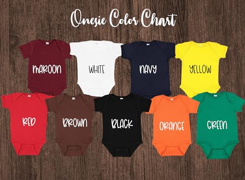 Lolly's Little Turkey Color Infant Bodysuit, Fall Baby Shower Newborn Gift, Pregnancy Reveal Onesie Present, Thanksgiving, Unisex (6M, Short Sleeve, Yellow)