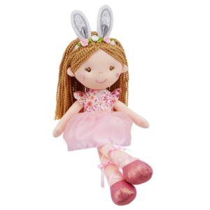 June Garden 16" Enchanted Garden Fairy Doll Brielle - Plush Stuffed Soft Bunny Doll Girl Easter Gift - Pink Dress